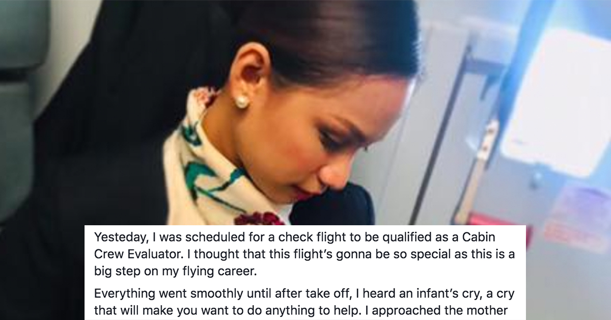 Flight Attendant Selflessly Helps Mother And Crying Baby After They Ran ...